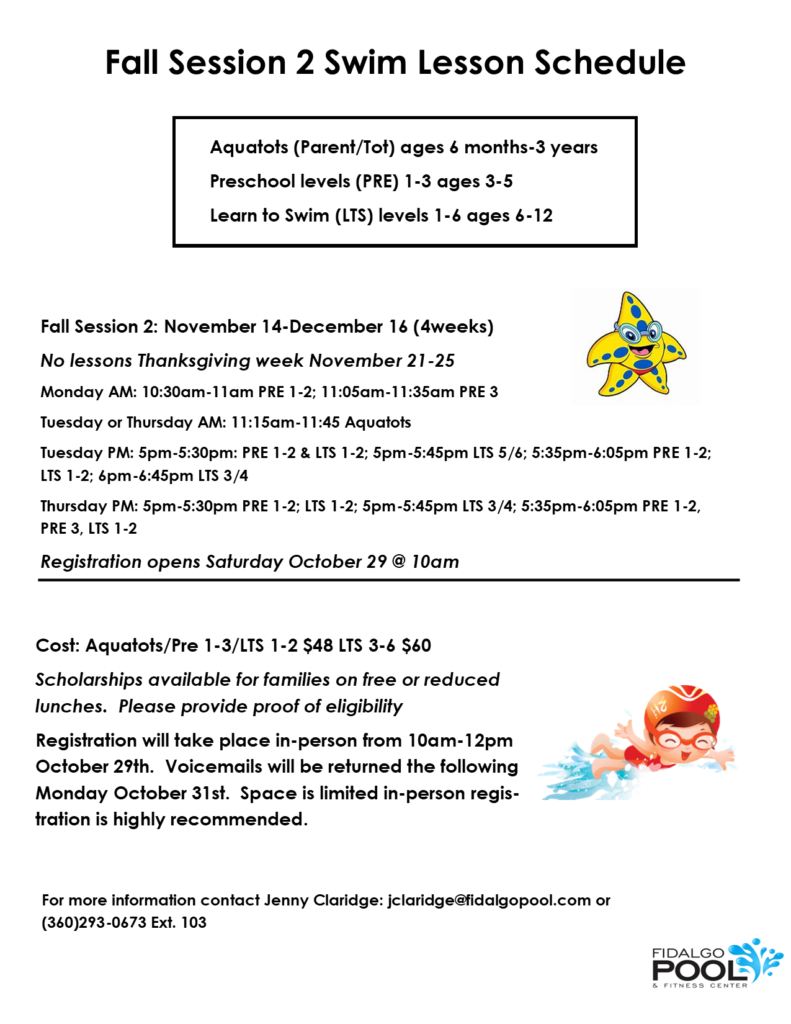 Swim Lessons - Fidalgo Pool & Fitness Center, Anacortes Washington
