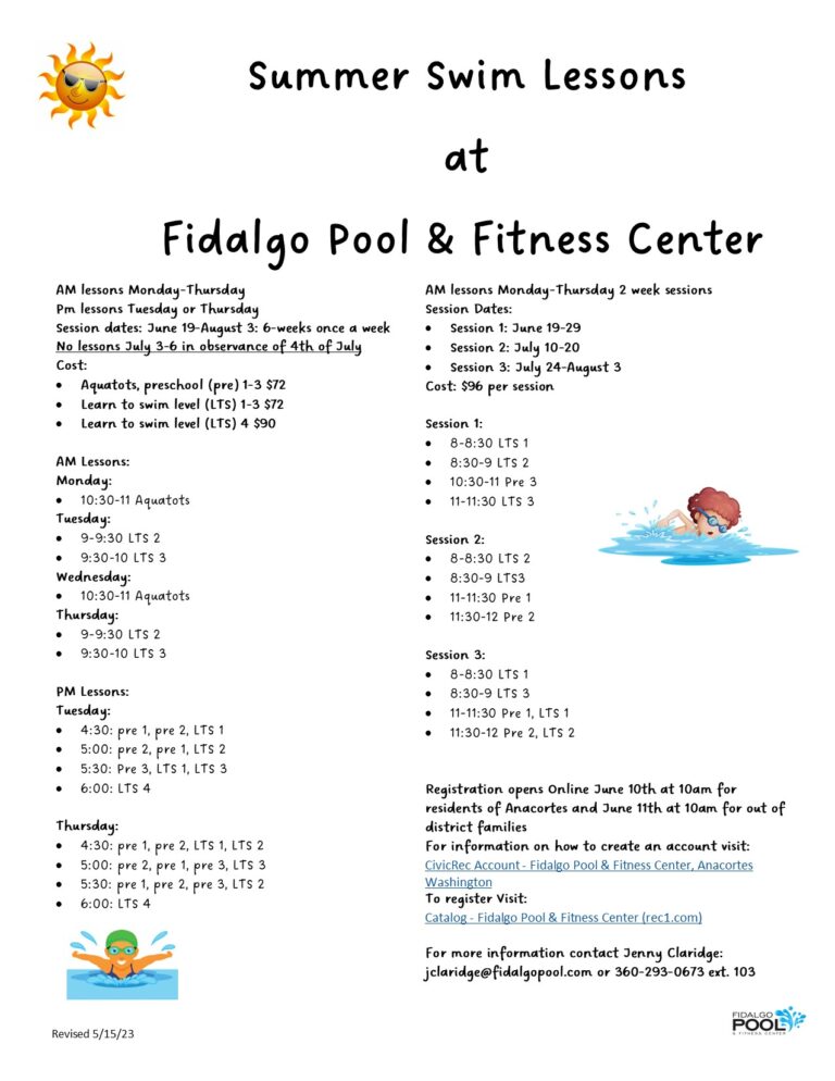 Swim Lessons - Fidalgo Pool & Fitness Center, Anacortes Washington