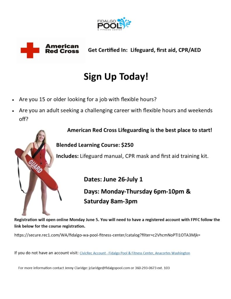 Red Cross Courses - Fidalgo Pool & Fitness Center, Anacortes Washington