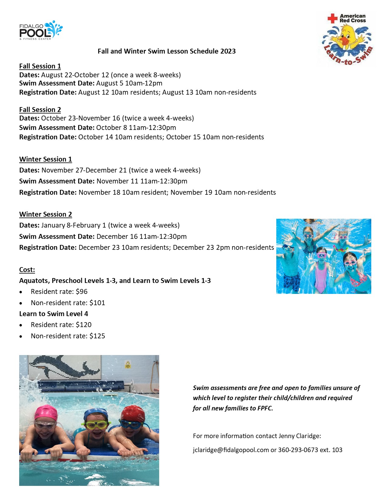 Swim Lessons - Fidalgo Pool & Fitness Center, Anacortes Washington